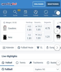 Sportingbet App Download (Android / iOS) - sicher mobil wetten